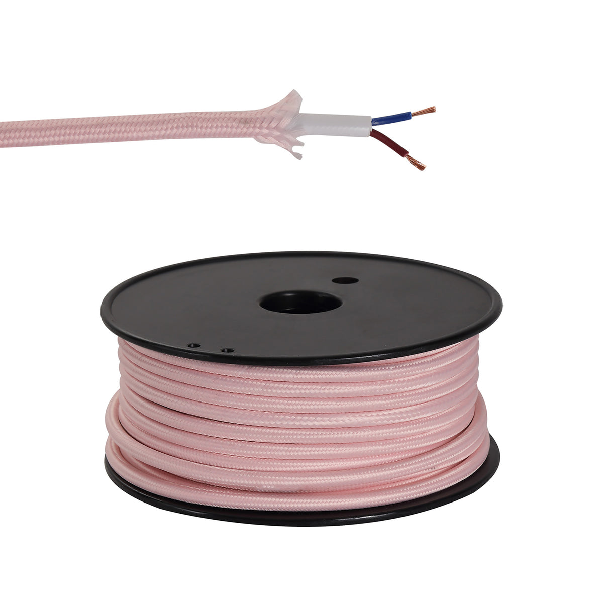 Robson 25m Roll Pink Braided 2 Core 0.75mm Cable VDE Approved – Harbro ...