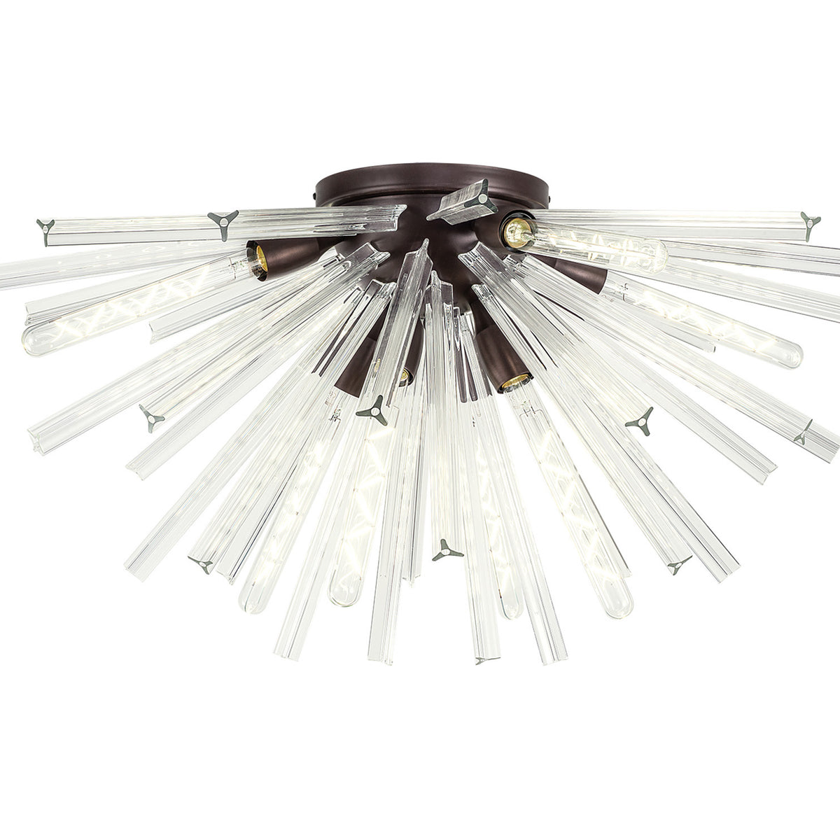 Harris 8 Light E27, Semi Flush Brown Oxide / Clear Glass – Harbro ...