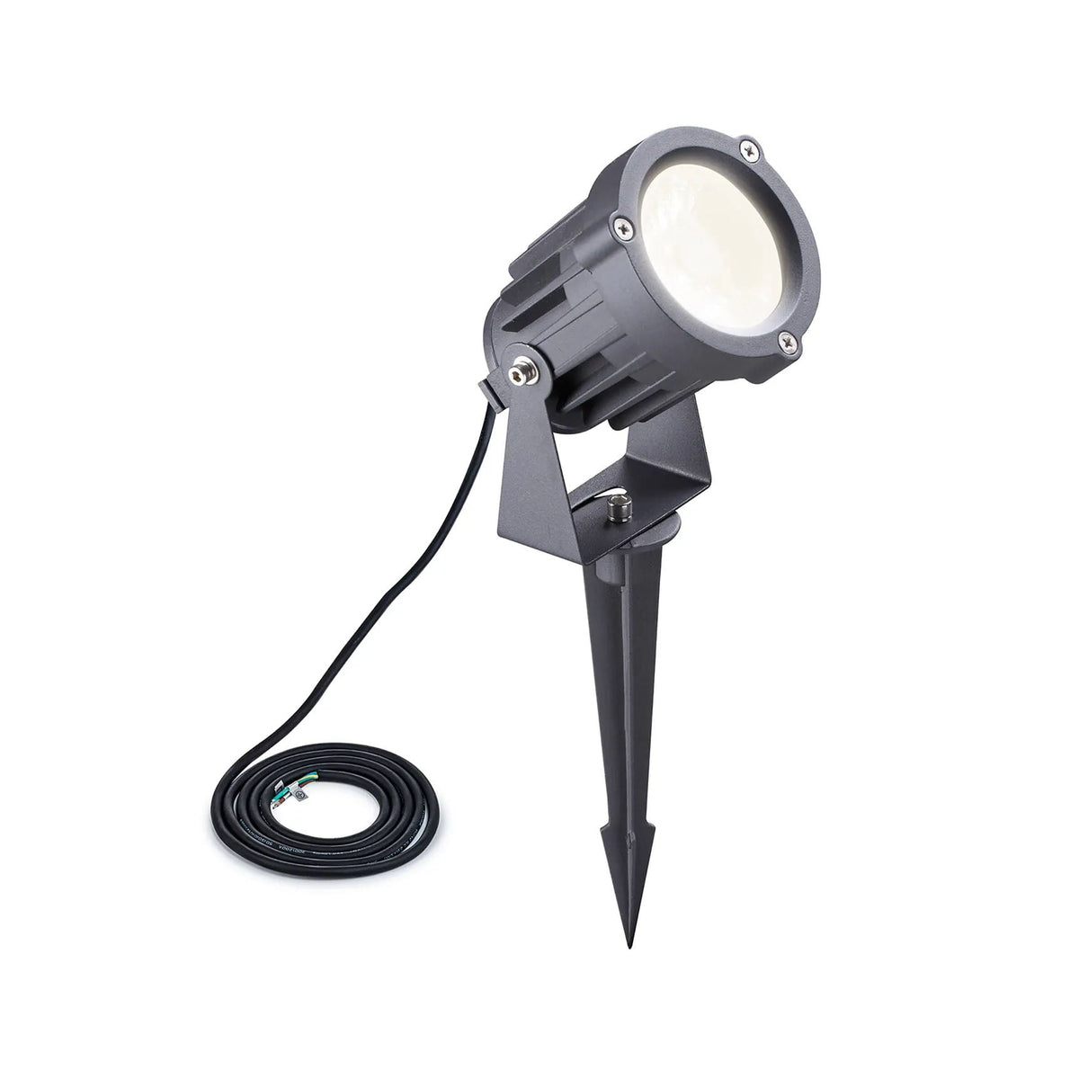 Dunn Spike/Wall Light, 15W LED, 3000K, 30 Degree, IP65, Grey/Black, c ...