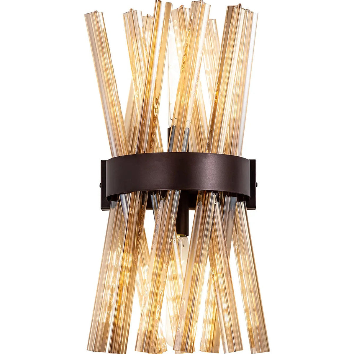 Harris 2 x E14, Wall Light E14, Brown Oxide/Champagne Glass – Harbro ...