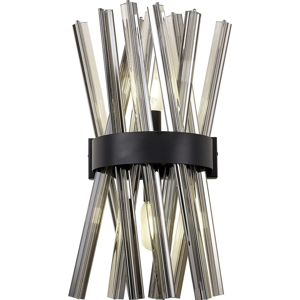 Harris 2 x E14, Wall Light E14, Matt Black/Smoke Glass – Harbro Electrical